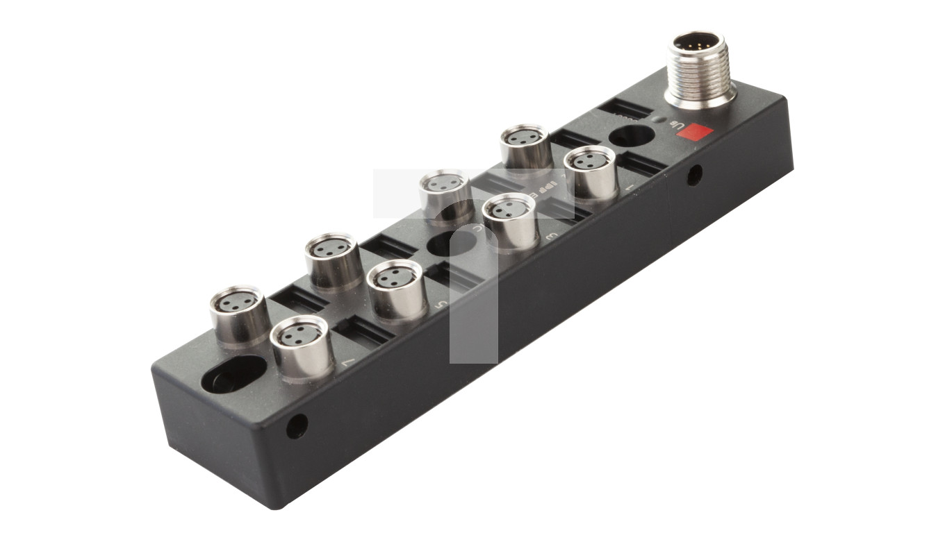 Rozdzielacz 27x130x31mm 8 x M8 3-pinowy 10-30V DC M12 12-pinowy wyświetlacz LED IP67 VK001102 ...