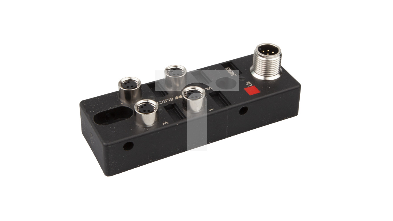 Rozdzielacz 27x88x31mm 4 x M8 4-pinowy 10-30V DC M12 12-pinowy wyświetlacz LED IP67 VK001111 ...