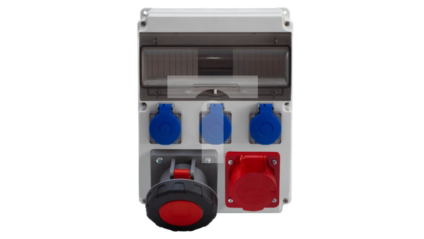 Rozdzielnica CAJA 12M - gniazda 16A 5p, 63A 5p, 3x230V /12 modułów/ – F ...