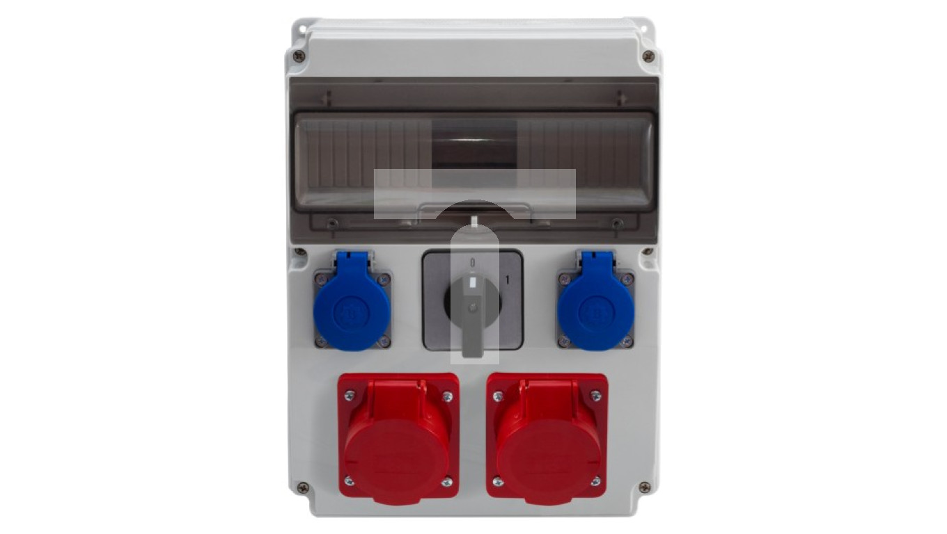 Rozdzielnica CAJA 12M - gniazda 2x16A 5p, 2x230V, 0/1(32A) /12 modułów ...