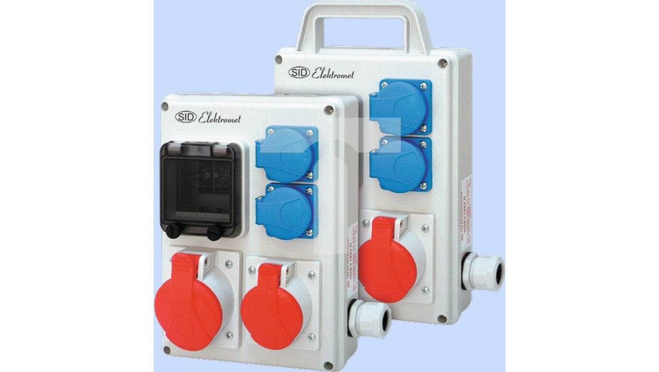 Rozdzielnica RSK-2 okienko 4 moduły okablowana 2x32A 3P+N+Z 400V, 2x16A 2P+Z 250V IP44 940052 ...