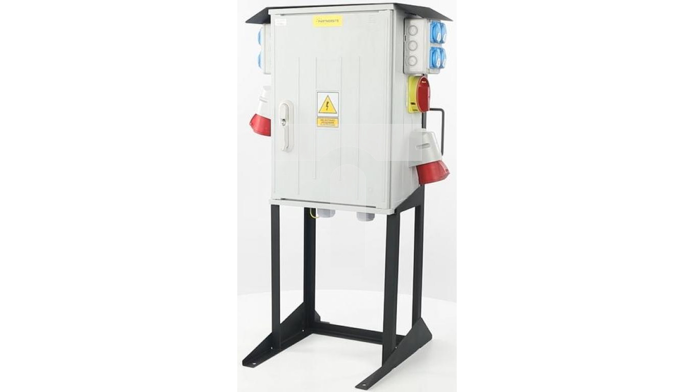 Rozdzielnica budowlana ERB63A2L na stojaku z licznikiem, IP54, gniazda ...