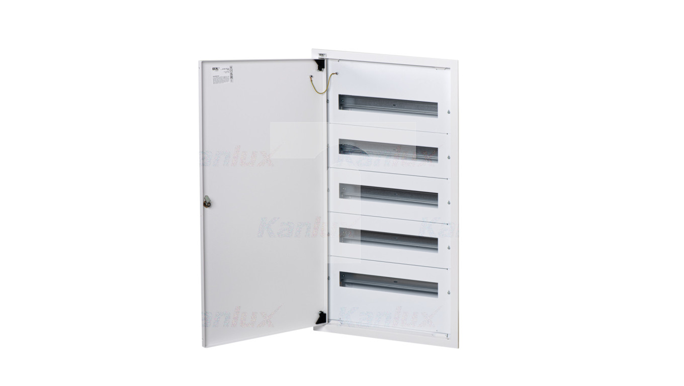 Rozdzielnica modułowa metalowa 5x18 podtynkowa IP30 N+PE I klasa drzwi ...