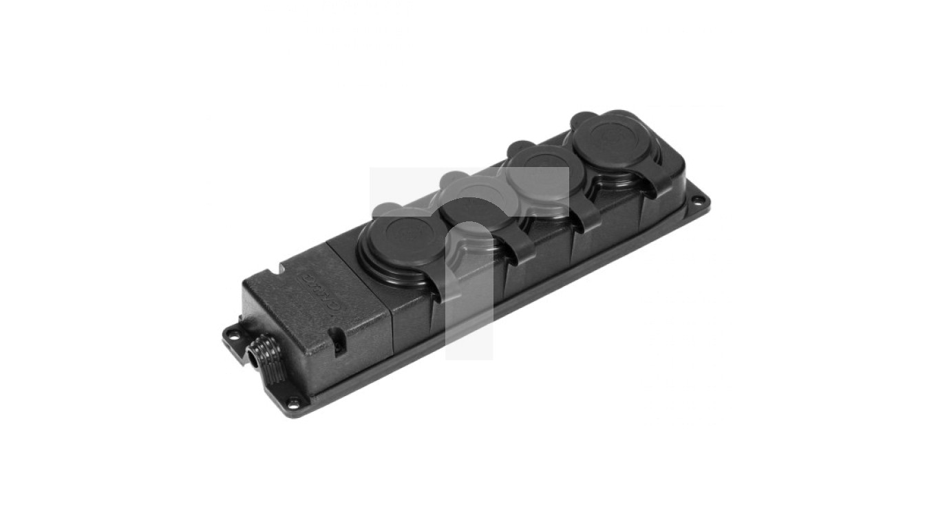 Rozgałęźnik 4-gniazda z/u (Schuko) IP44 16A, 230V AC, gumowy OR-AE ...