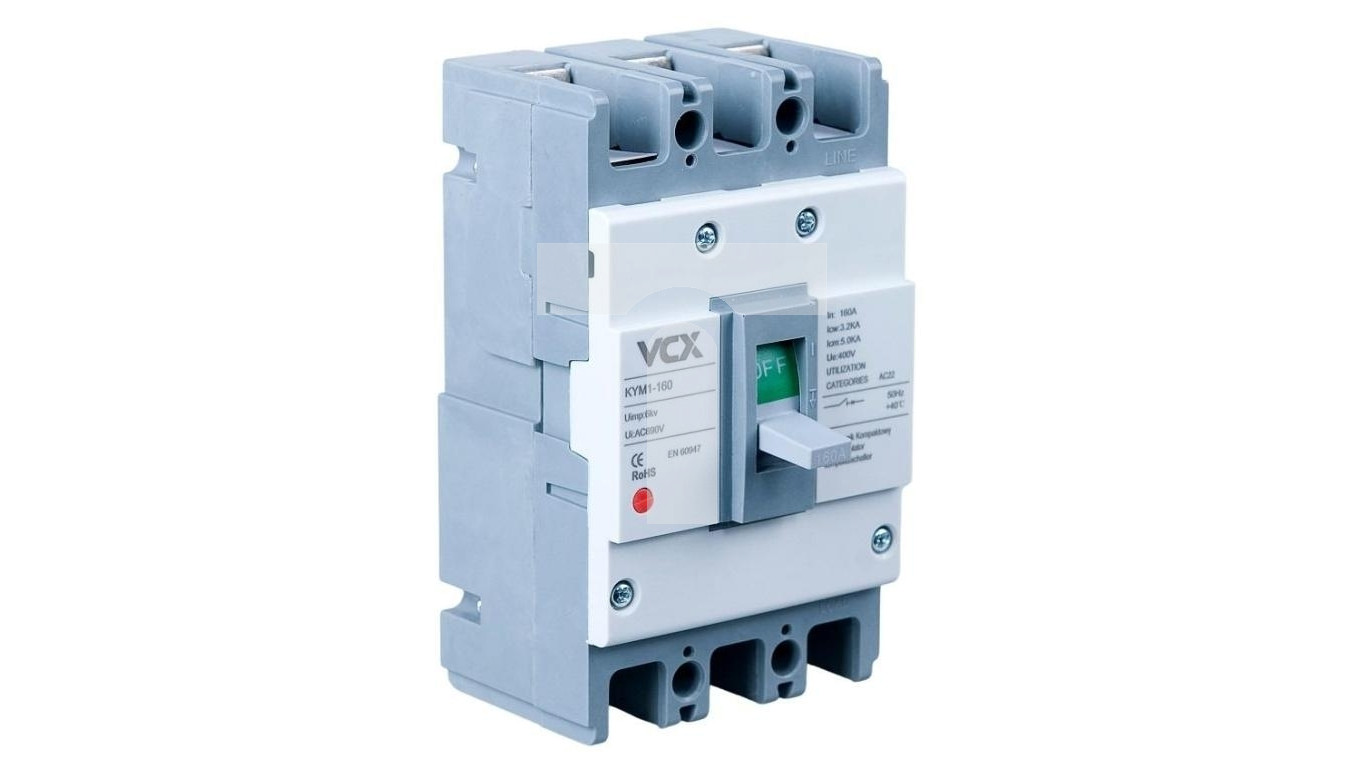 Rozłącznik kompaktowy wyłącznik z wyzwalaczem 160A 3P KYM zestaw VCX ...