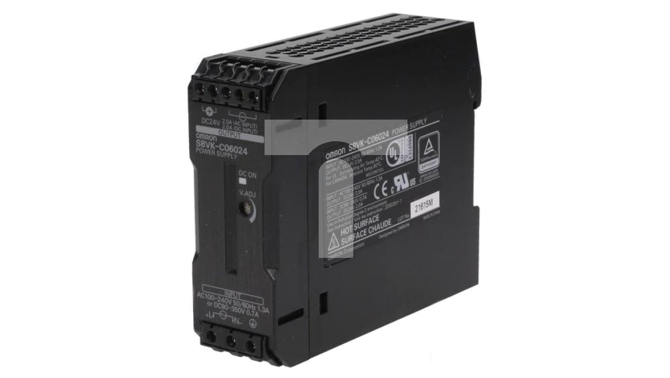 S8VK-C06024 Zasilacz impulsowy na szynę DIN 60W 24VDC 2,5A 85÷264VAC – OMRON ELECTRONICS | TIM SA