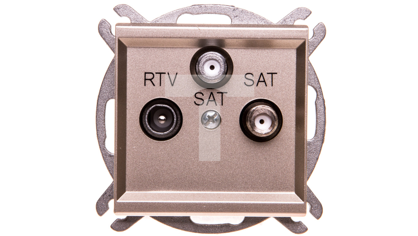 SONATA Gniazdo antenowe RTV-SAT-SAT szampański złoty GPA-R2S/m/39 ...