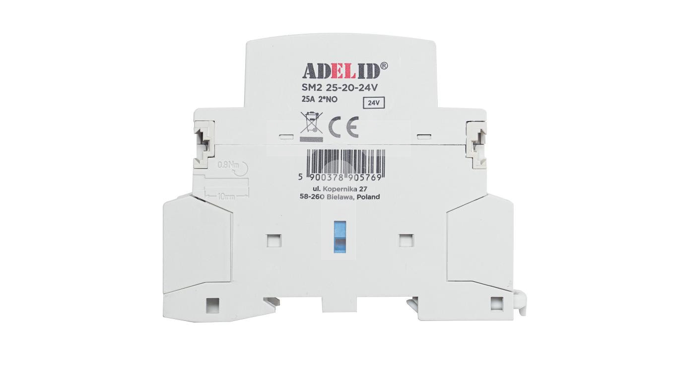 STYCZNIK MODUŁOWY 25-20 24V 20A 25A 1P 2NO 1-FAZ SM2 25-20-24V – ADELID ...