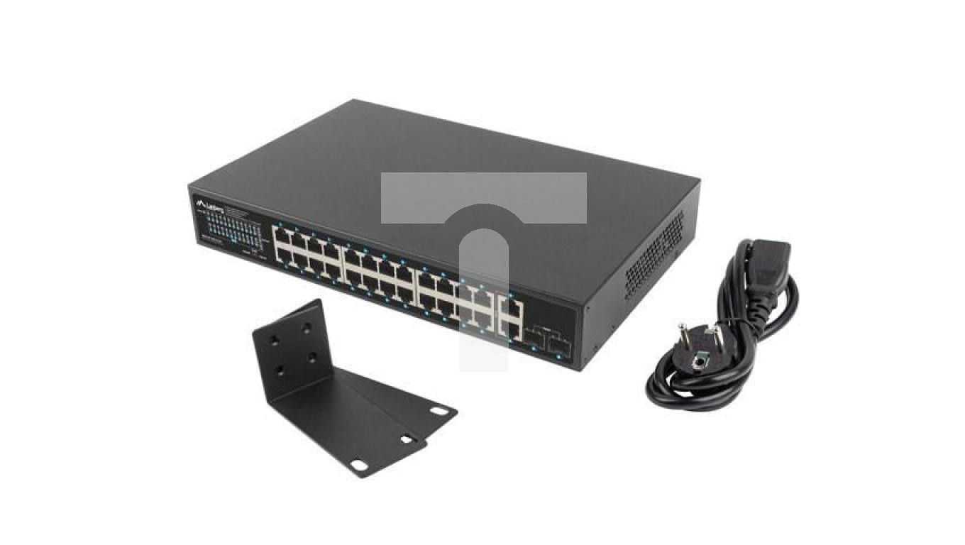 SWITCH LANBERG RSGE-24P-2GE-2S-250 24X 1GB POE+/2X GB 2X SFP RACK 19 ...