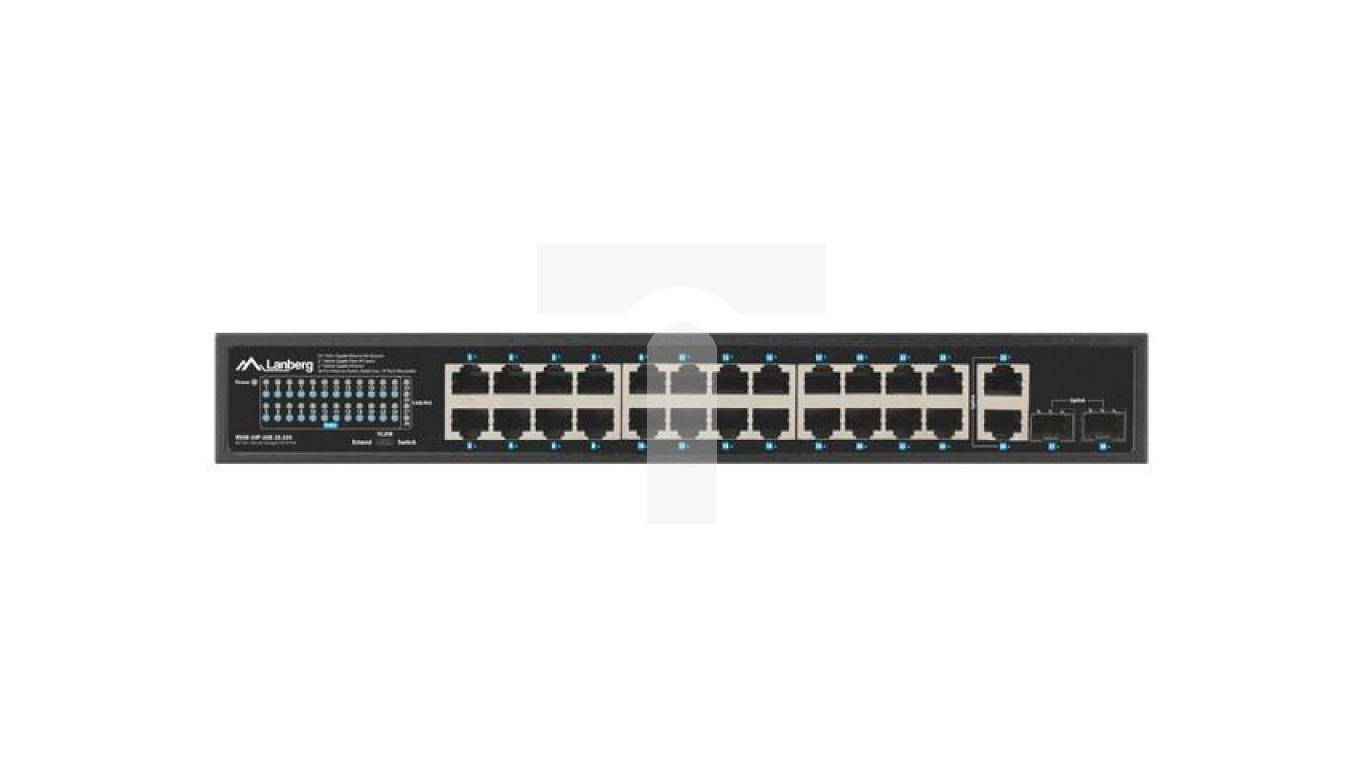 SWITCH LANBERG RSGE-24P-2GE-2S-250 24X 1GB POE+/2X GB 2X SFP RACK 19 ...