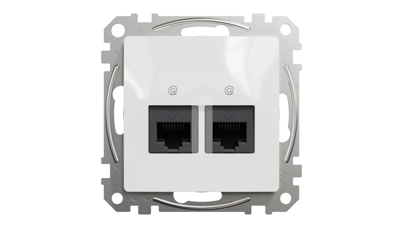 Gniazdo komputerowe podwójne RJ45 kat. 5e UTP, białe, Sedna Design i ...