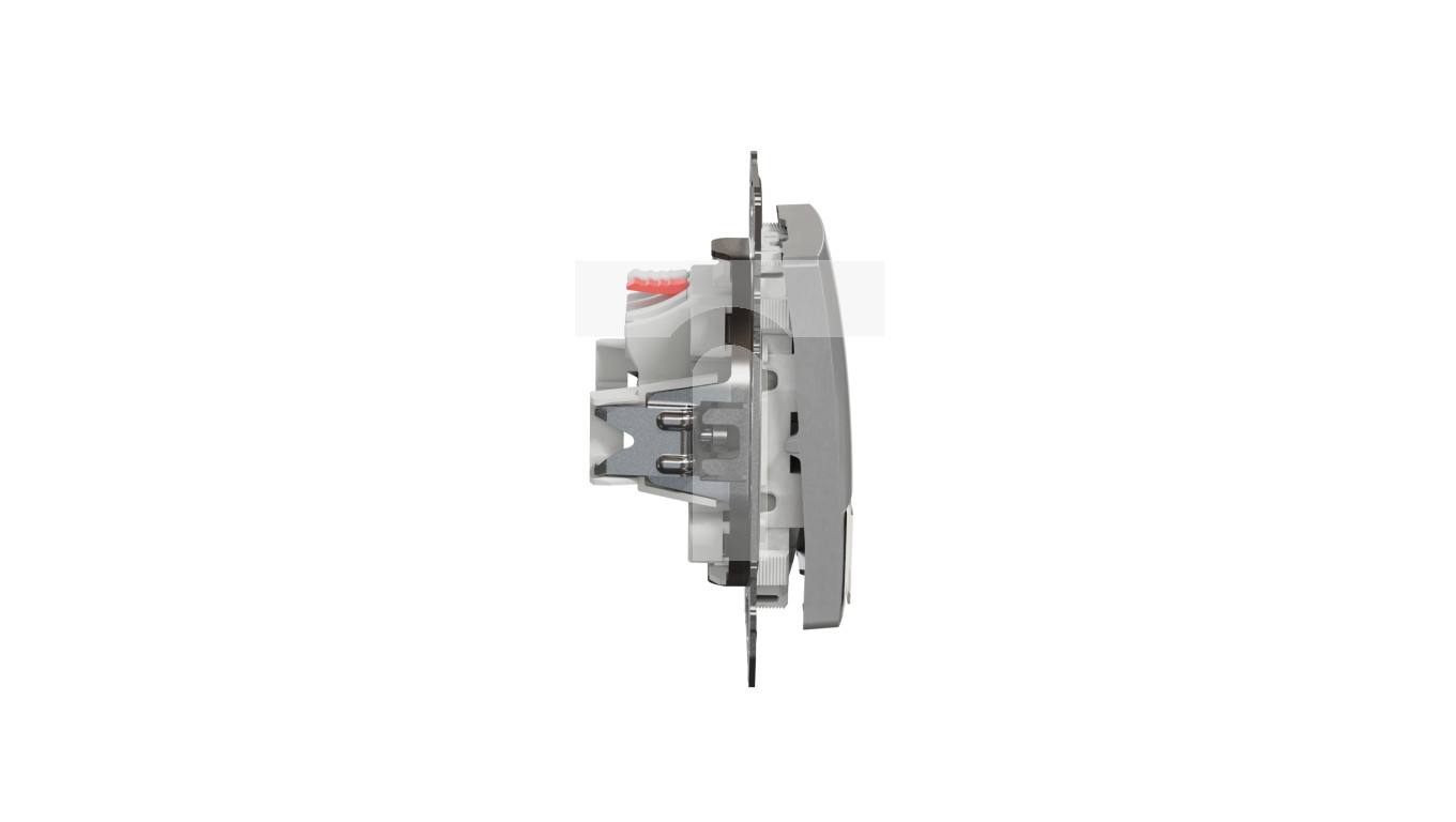 Przycisk 1-biegunowy światło z podświetleniem, srebrne aluminium, Sedna ...