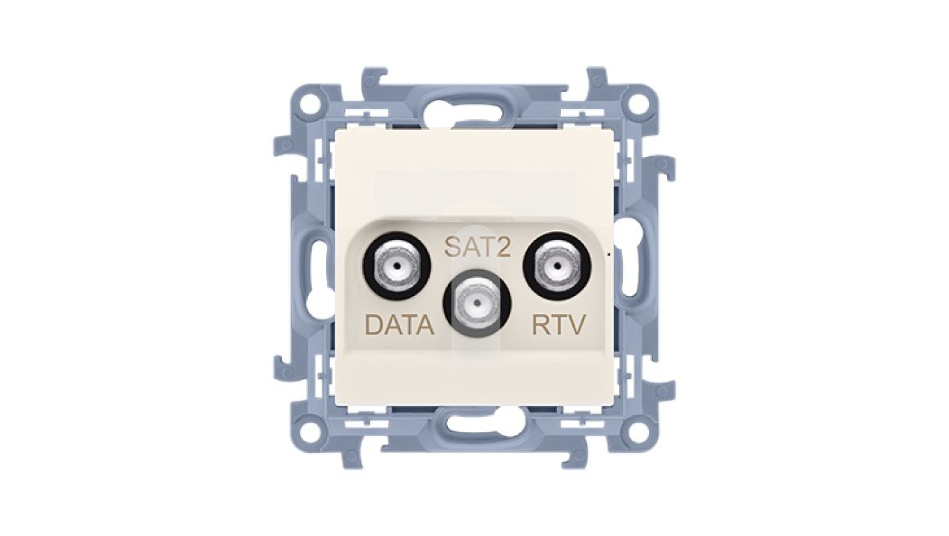 Simon 10 Gniazdo antenowe końcowe RTV-DATA-SAT. 1xWE 5÷2400 MHz 3xWY /F ...