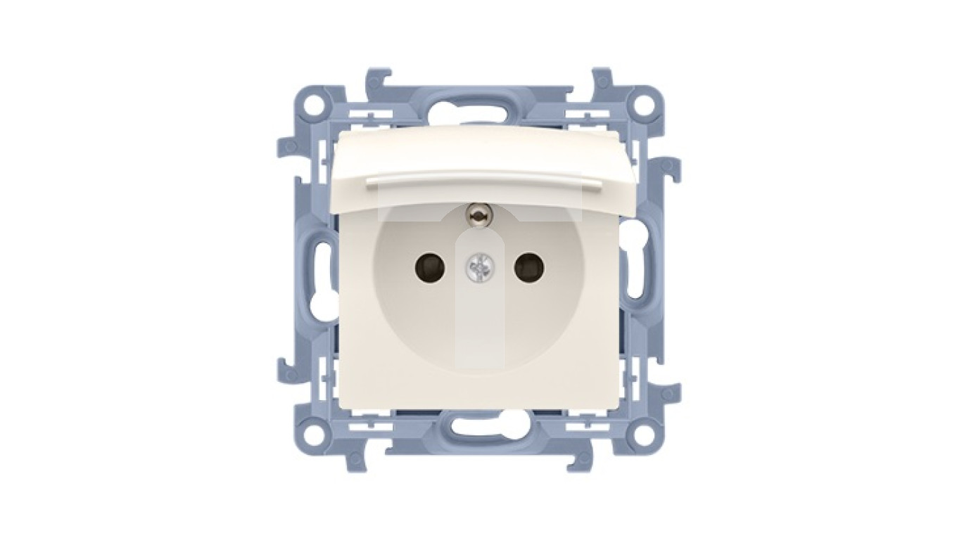 Simon 10 Gniazdo pojedyncze IP44 z przesłonami torów prąd. bez ...