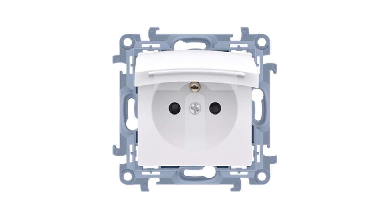 Simon 10 Gniazdo pojedyncze IP44 z przesłonami torów prąd. z uszczelką ...