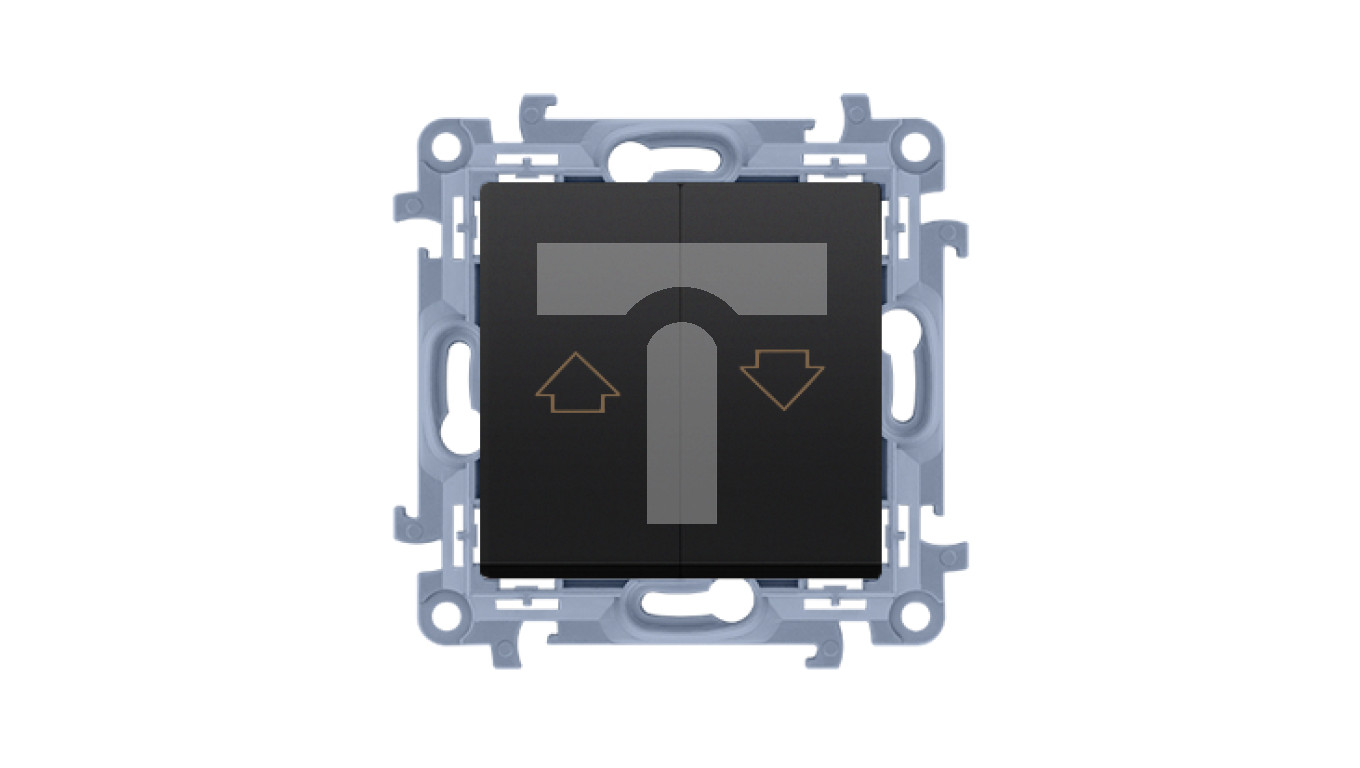 Simon 10 Łącznik roletowy (moduł) 10A, 250V, zaciski śrubowe czarny mat ...