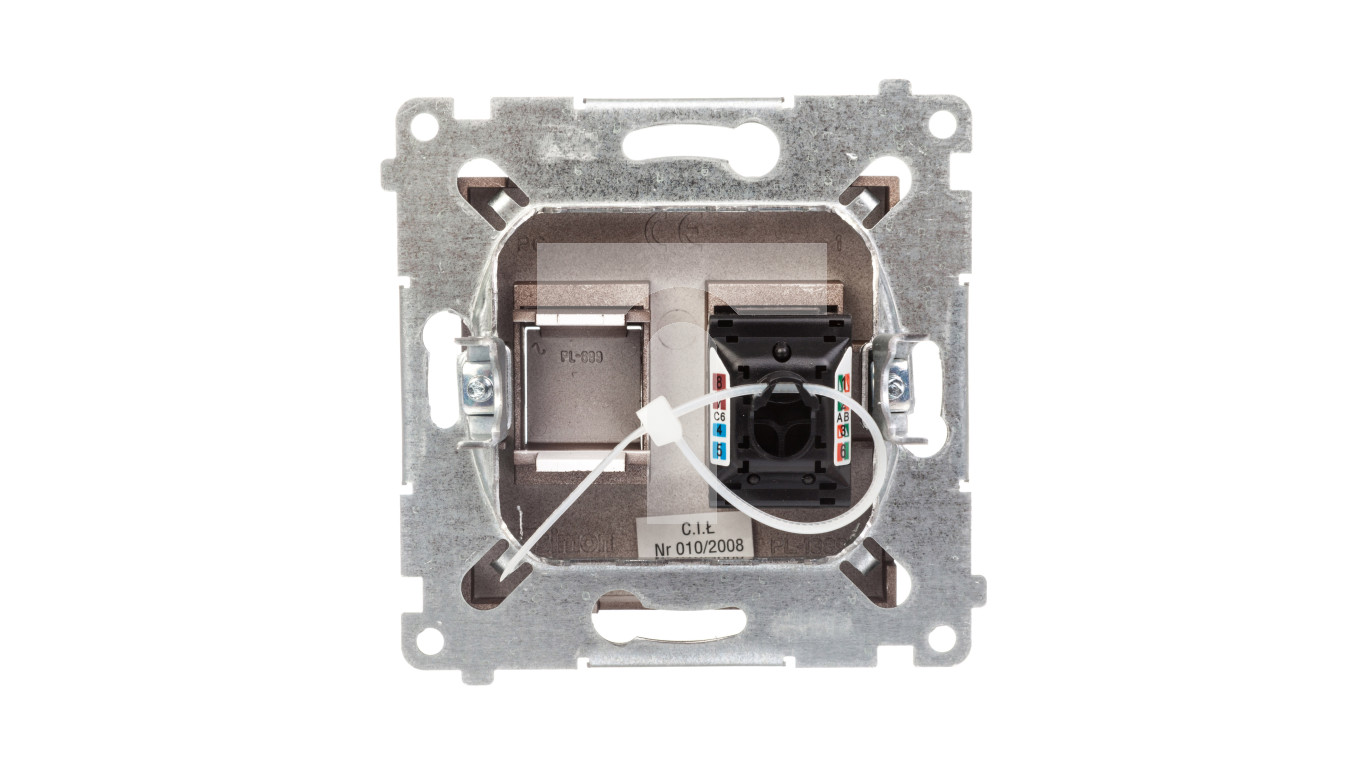 Simon 54 Gniazdo komputerowe pojedyncze RJ45 kat6 z przesłoną brąz mat ...