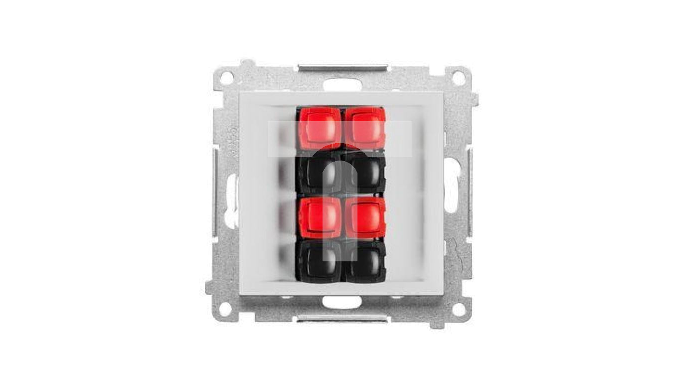 Simon 55 Gniazdo głośnikowe 4-krotne (moduł). Przekrój przewodów dla wejścia i wyjścia 2,5 mm2 ...