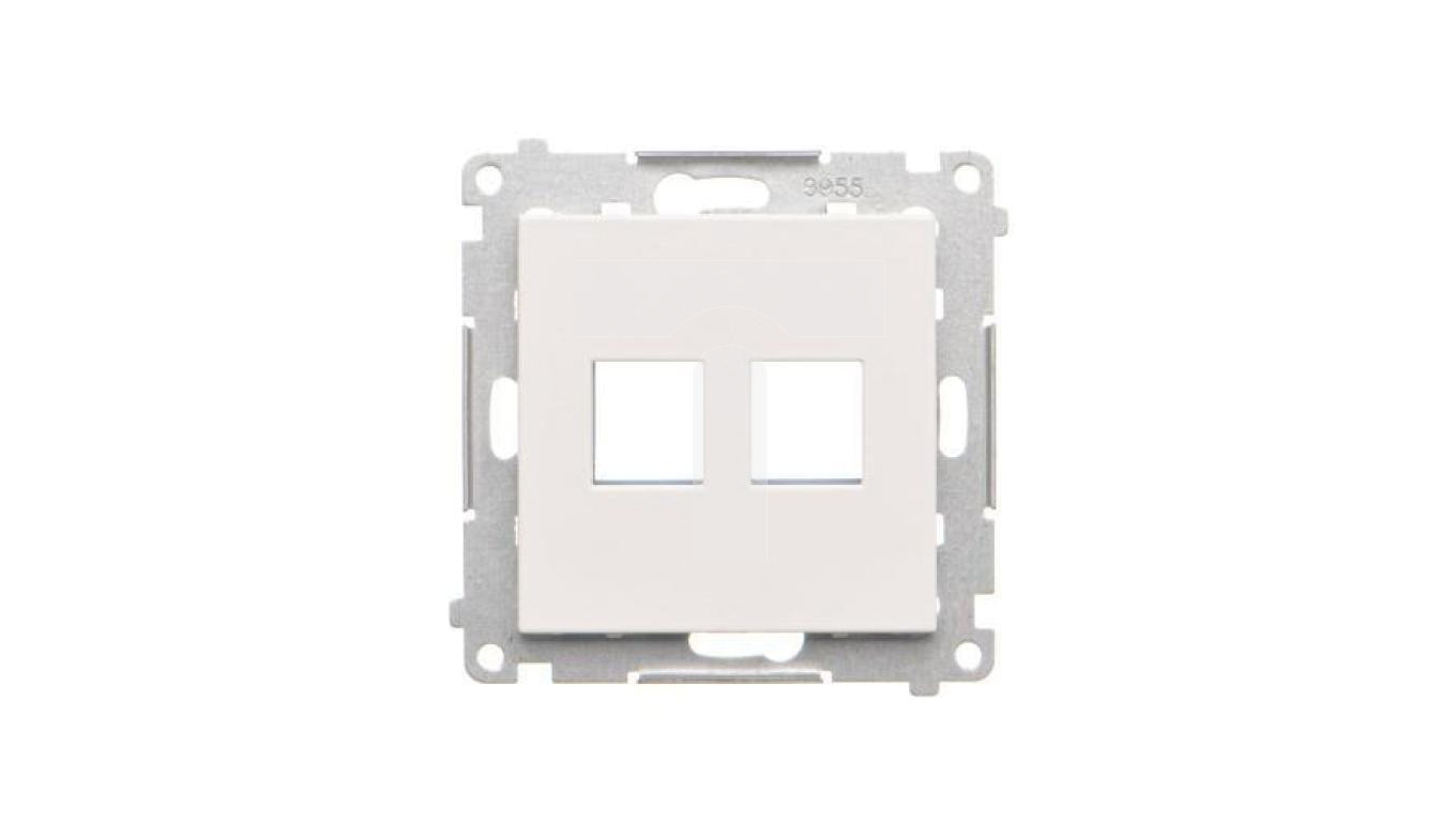 Simon 55 Pokrywa gniazd teleinformatycznych na Keystone płaska podwójna ...