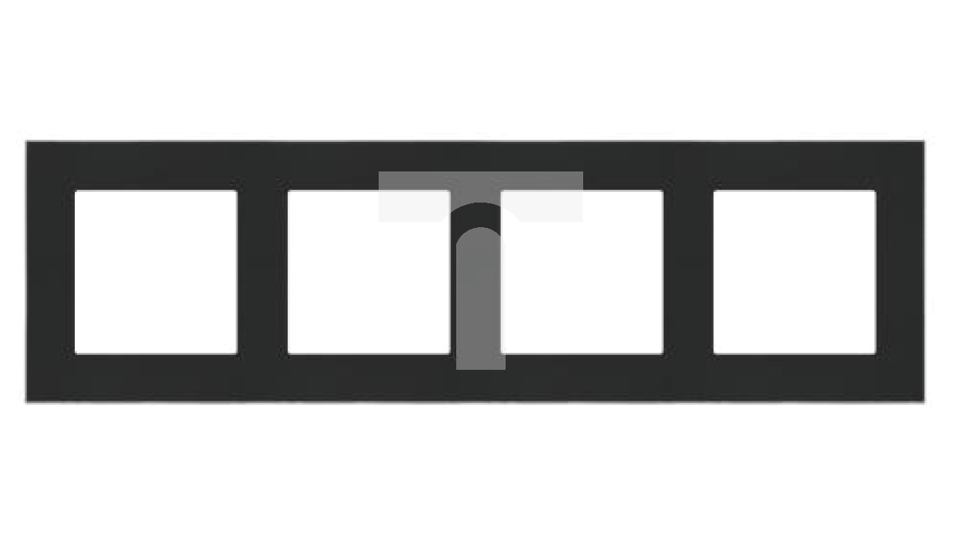 Simon 55 Ramka 4-krotna DUO Czarna, podstawa chrom TRD4.163/149 ...