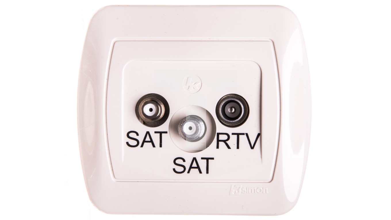 Simon Akord Gniazdo antenowe SAT/SAT/RTV końcowe beżowe AZAR+SAT3.1-P2 ...