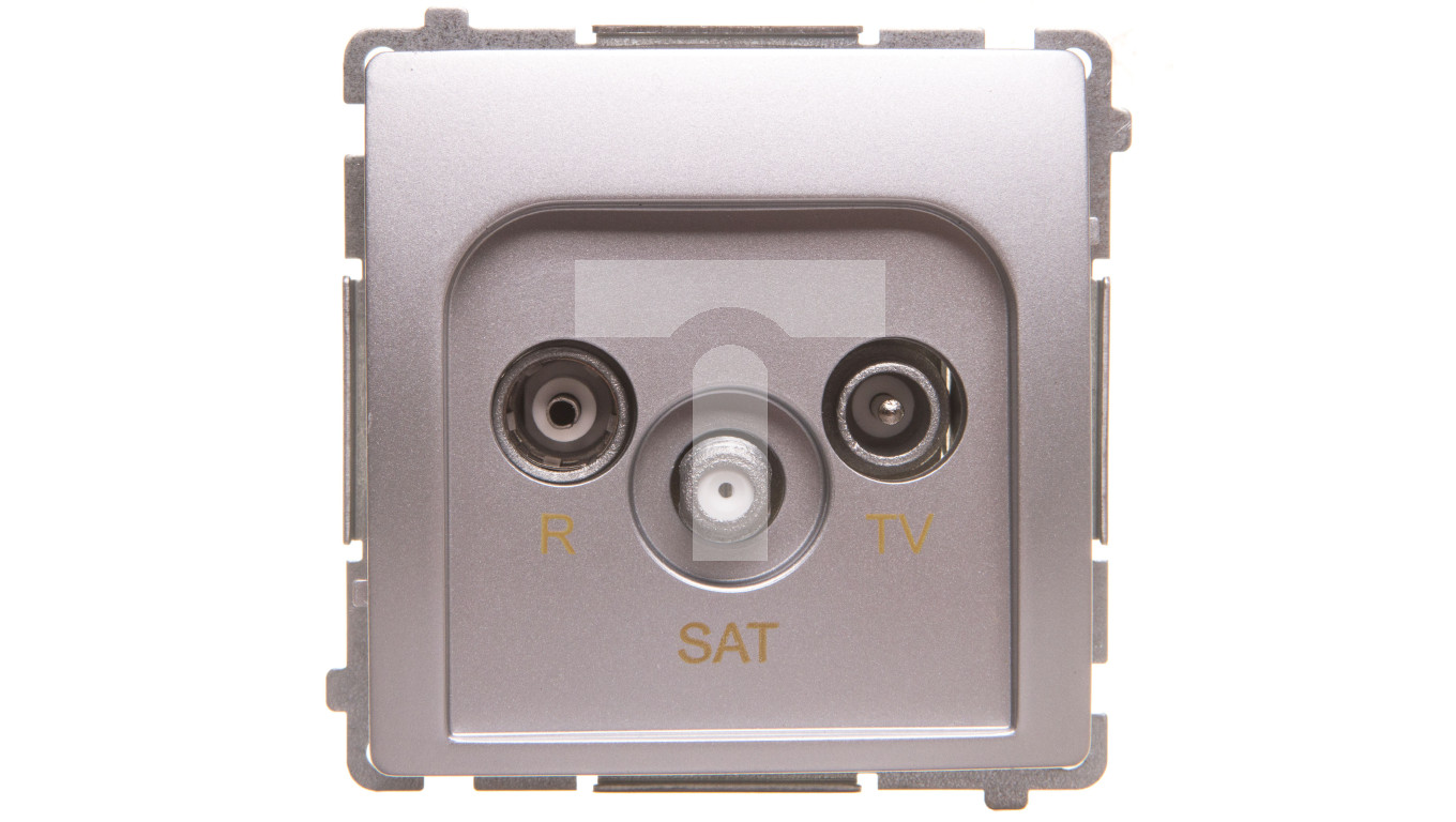 Simon Basic Gniazdo antenowe RTV/SAT końcowe srebrny mat BMZAR-SAT1.3/1 ...