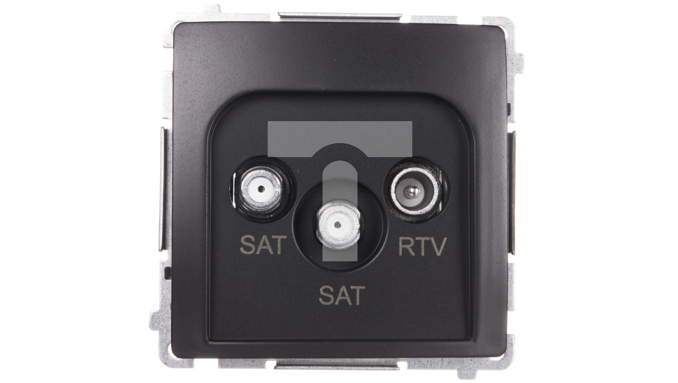 Simon Basic Gniazdo antenowe podwójne końcowe RTV/SAT/SAT-RTV grafit ...