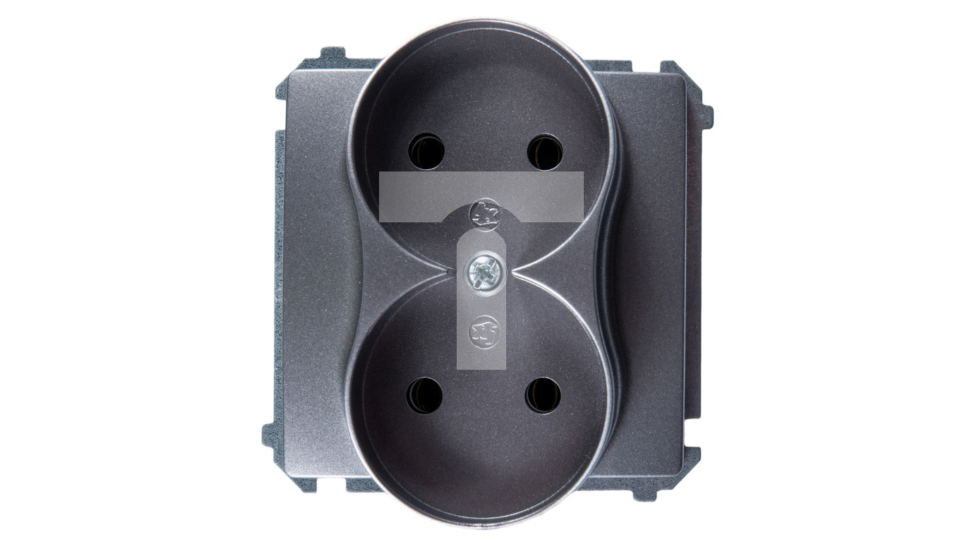 Simon Basic Gniazdo podwójne b/u 16A IP20 stal inox BMG2M.01/21 ...