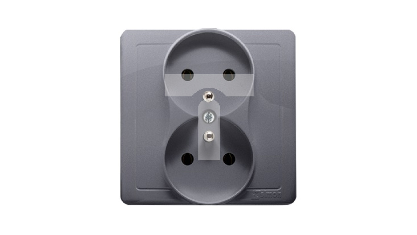 Simon Basic Gniazdo podwójne z/u kompletne 16A 250V satyna BMGZ2/43 ...