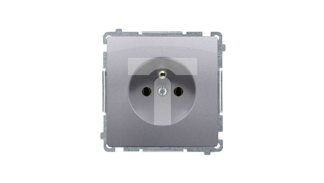 Simon Basic Gniazdo pojedyncze z/u, szybkozłącza, stal inox BMGZ1C.01/ ...