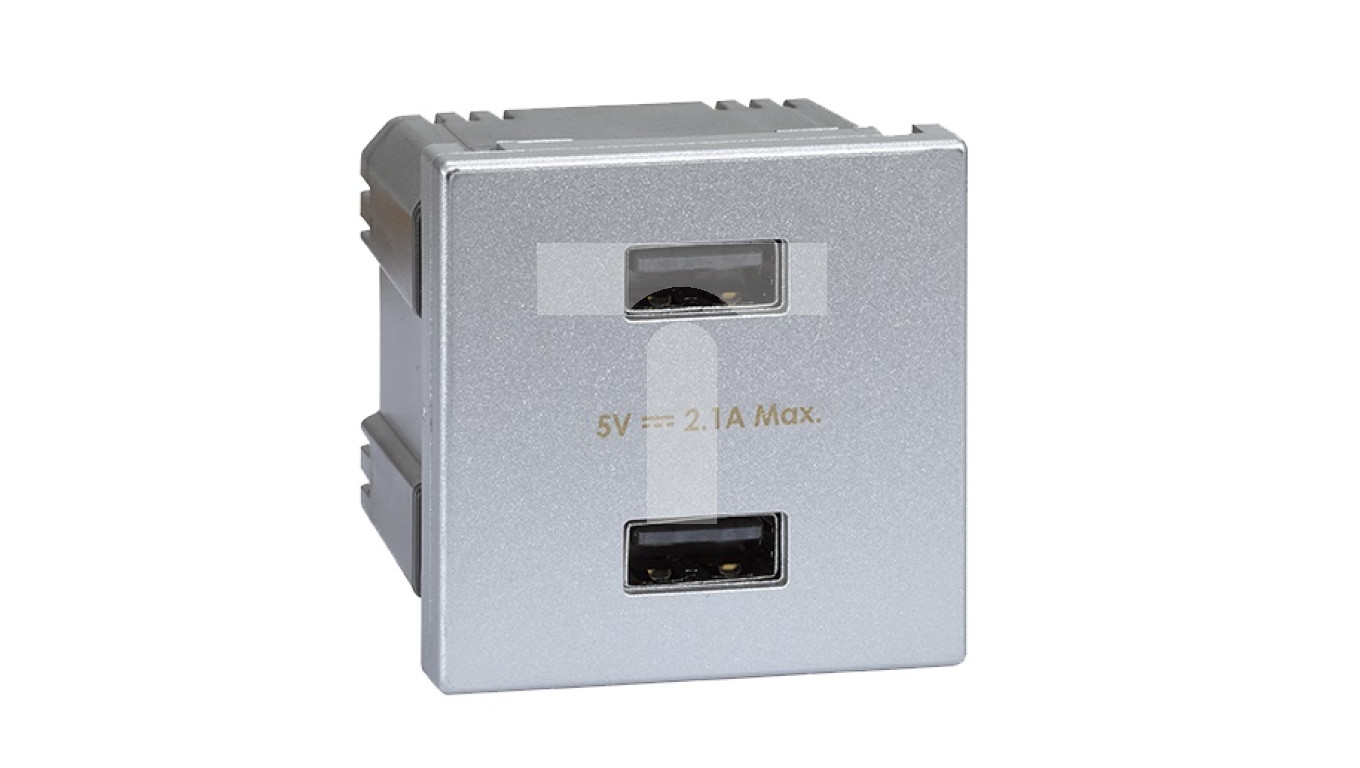 Simon Connect USB ładowarka K45 (45x45) gniazdo typ A 5V/2,1A aluminium ...
