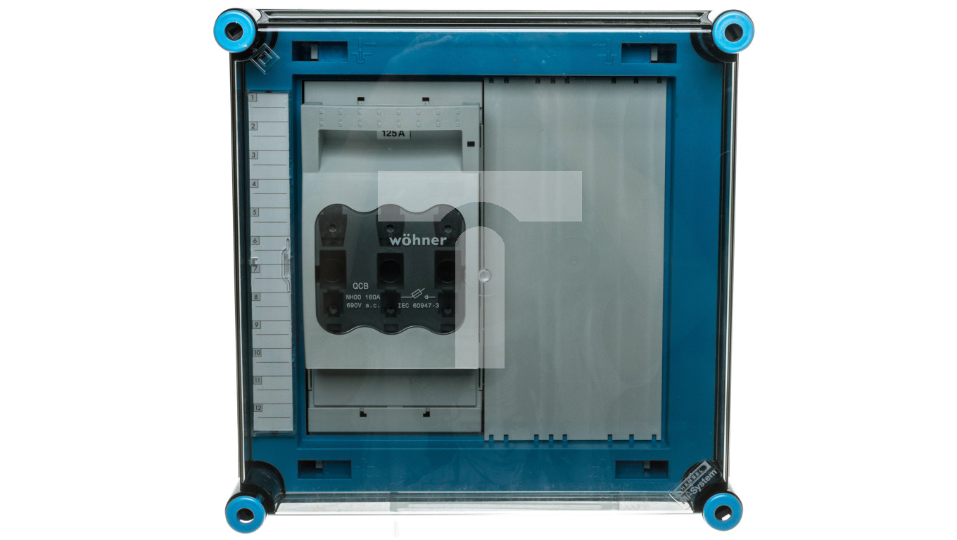 Skrzynka Mi z rozł. bezp. mocy, IP 65, wlk. 2, szyny zb. 250 A, 1xNH 00, 125 A, 3-bieg. +PE+N Mi ...