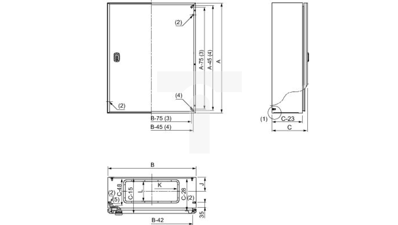 Spacial S3DEX (ATEX) 400x400x200mm, IP66 IK10 RAL7035 NSYS3DEX4420 ...