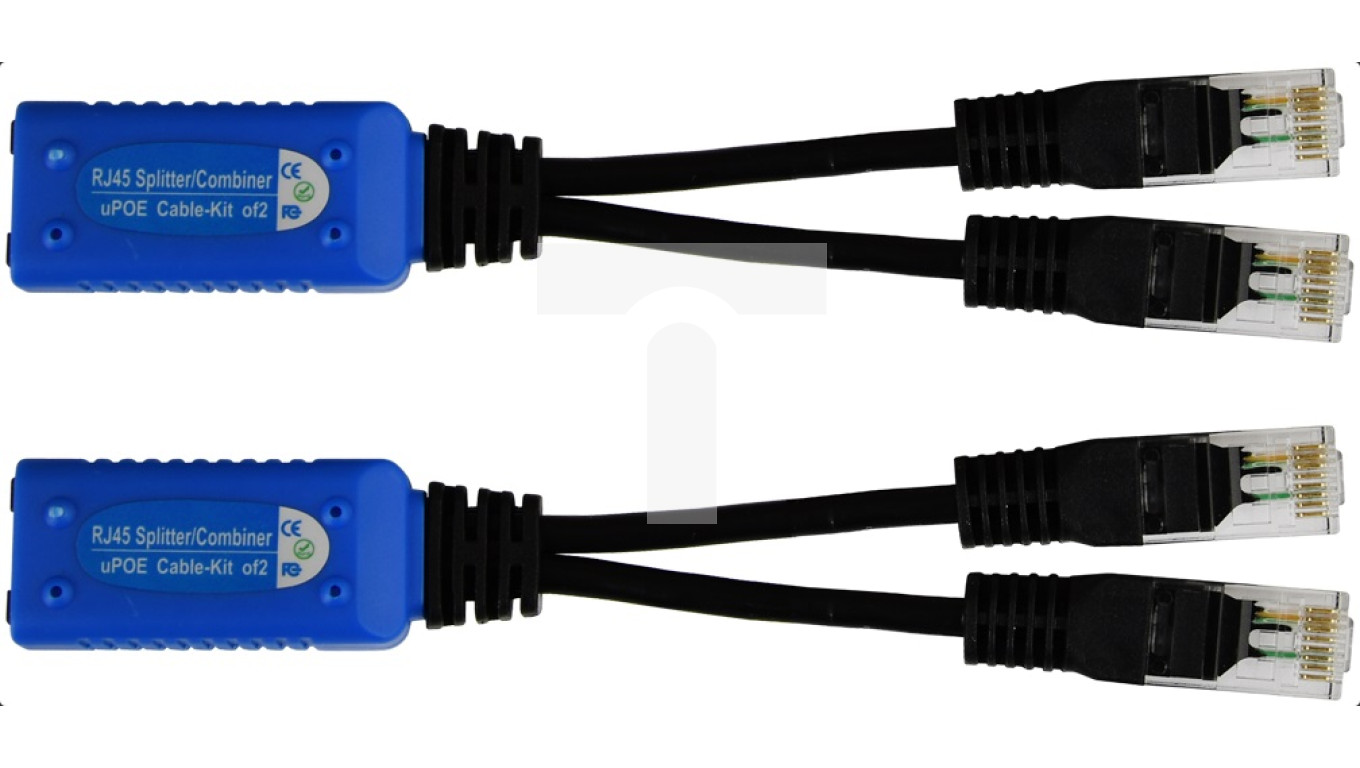 Splitter P-POE2 RJ45 kat.5e 2wtyki / 1gniazdo rozdzielacz do kamer IP ...