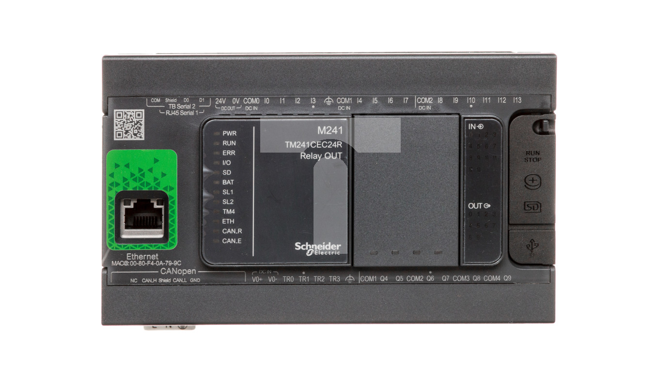 Sterownik programowalny 24 I/O przekaźnikowych Ethernet/CANopenModicon M241-24I/O TM241CEC24R ...