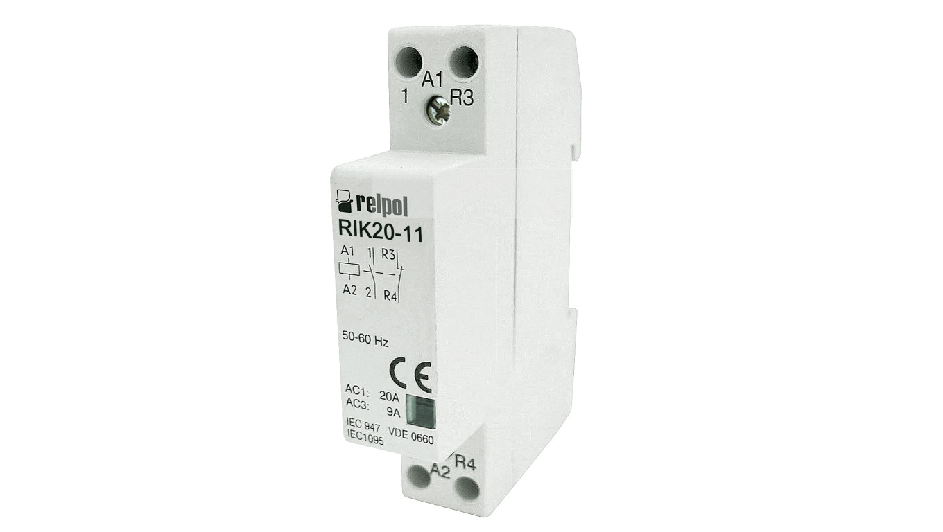 Stycznik modułowy 20A 2P 1Z 1R 230V AC RIK20-11-230 2608212 – RELPOL ...
