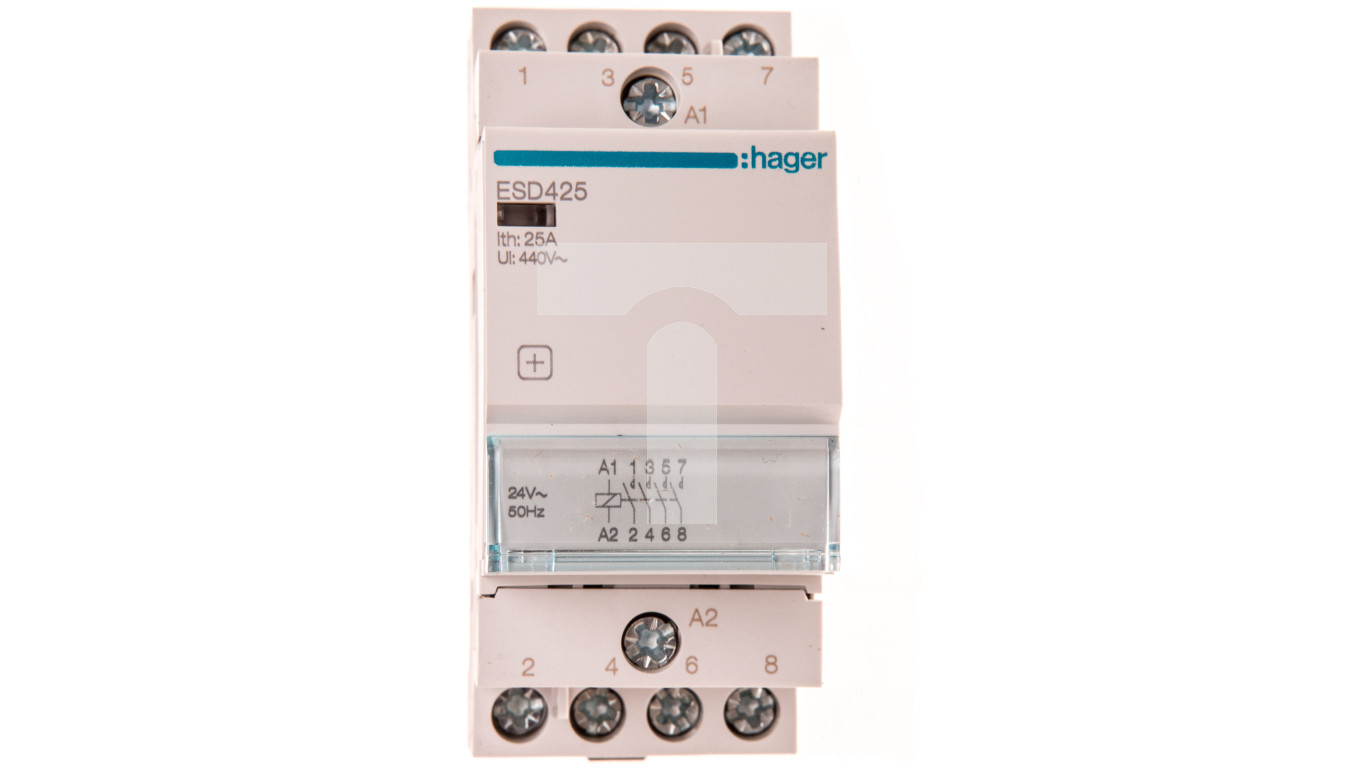 Stycznik modułowy 25A 4Z 0R 24V AC ESD425 – HAGER POLO | TIM SA