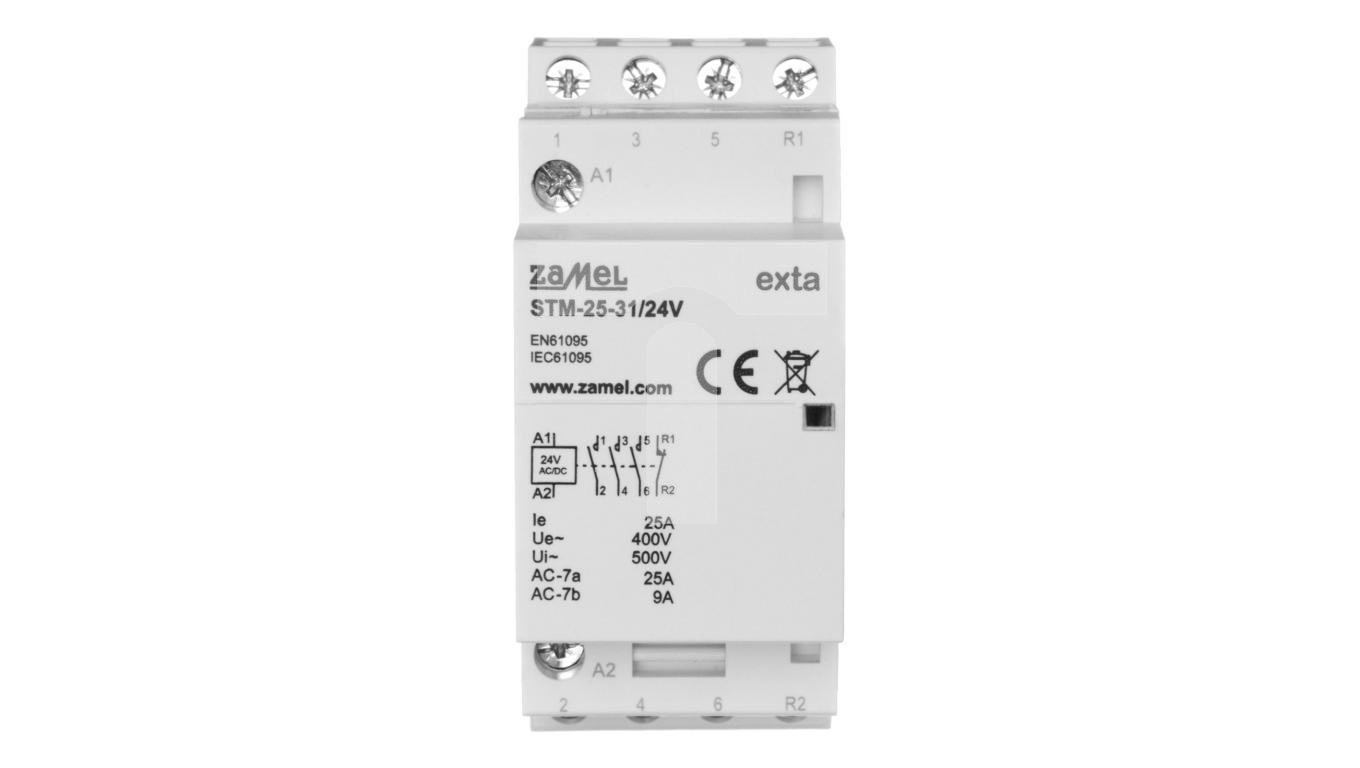 Stycznik modułowy instalacyjny 25A 3Z+1R 24V AC/DC typ: STM-25-31/24V ...