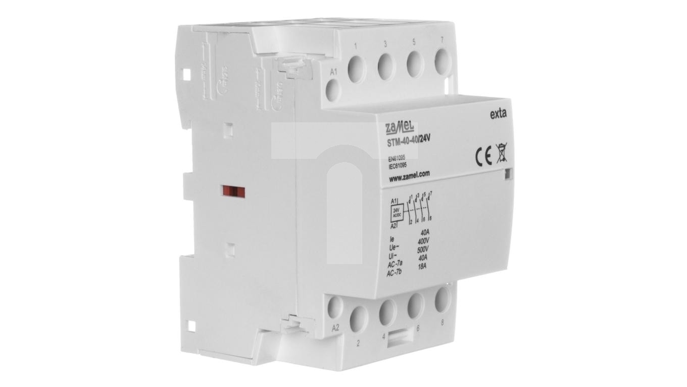 Stycznik modułowy instalacyjny 40A 4Z 24V AC/DC+F13 typ: STM-40-40/24V ...