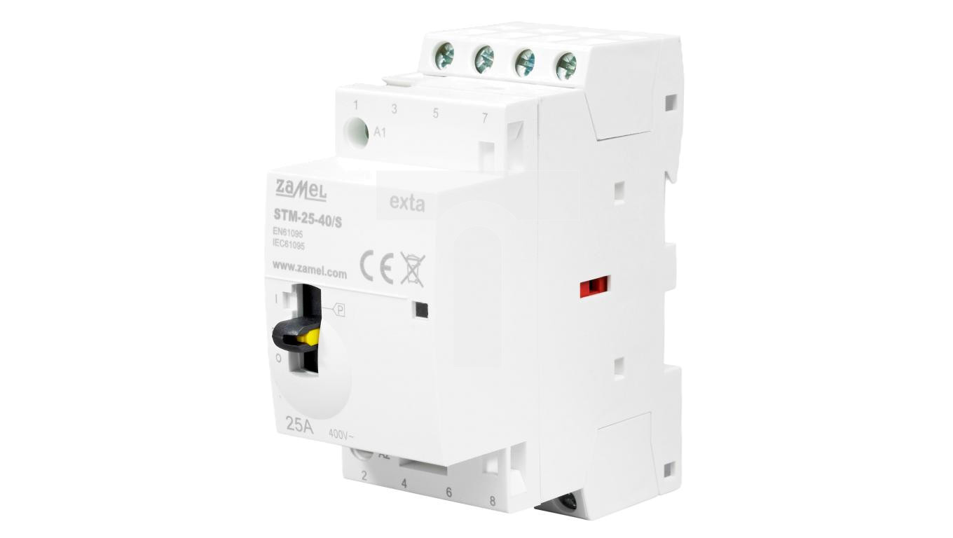 Stycznik modułowy ze sterowaniem ręcznym instalacyjny 25A 4Z 230V AC ...