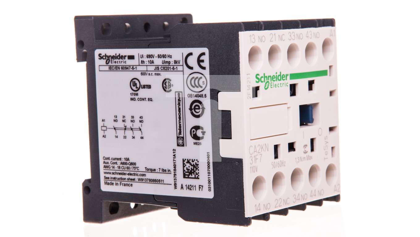 Stycznik pomocniczy 10A 3Z 1R 110V AC CA2KN31F7 – Schneider | TIM SA