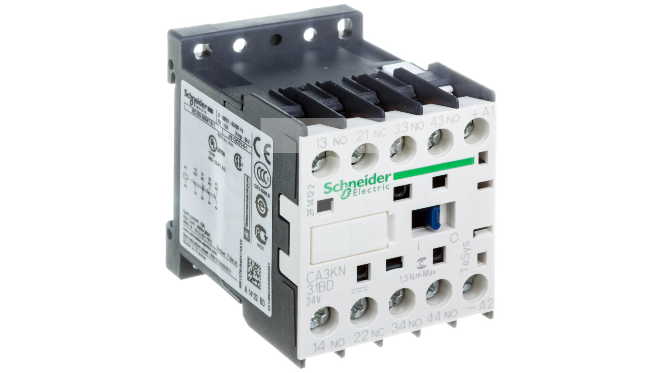 Stycznik pomocniczy 10A 3Z 1R 24V DC CA3KN31BD – Schneider | TIM SA