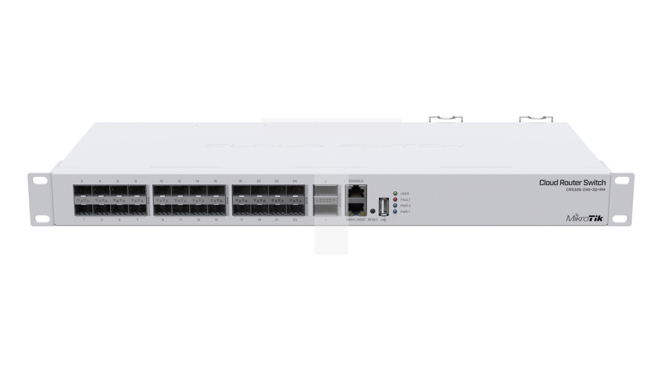 Switch 24x SFP+, 2x QSFP, 1x RJ45 100Mb/s MikroTik CRS326-24S+2Q+RM ...