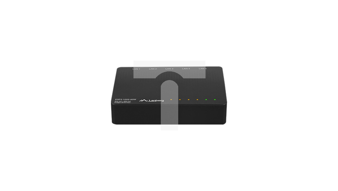 Switch POE+ desktop 5-port 1GB (4 porty POE, 30W/port, max 60W) LANBERG ...