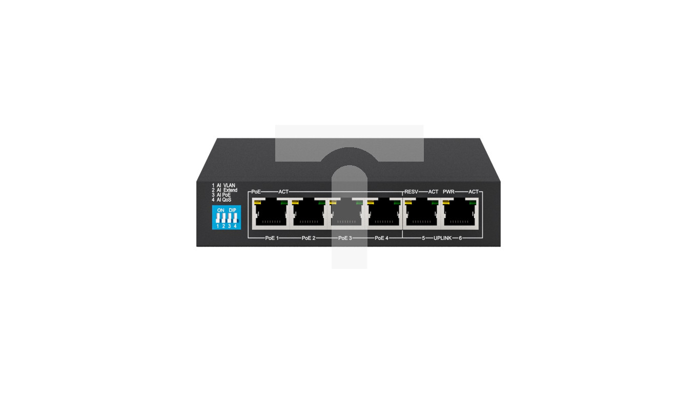 Switch PoE 4x 100Mb/s PoE/PoE+, 2x RJ45 Uplink 100Mb/s, 60W Extralink ...