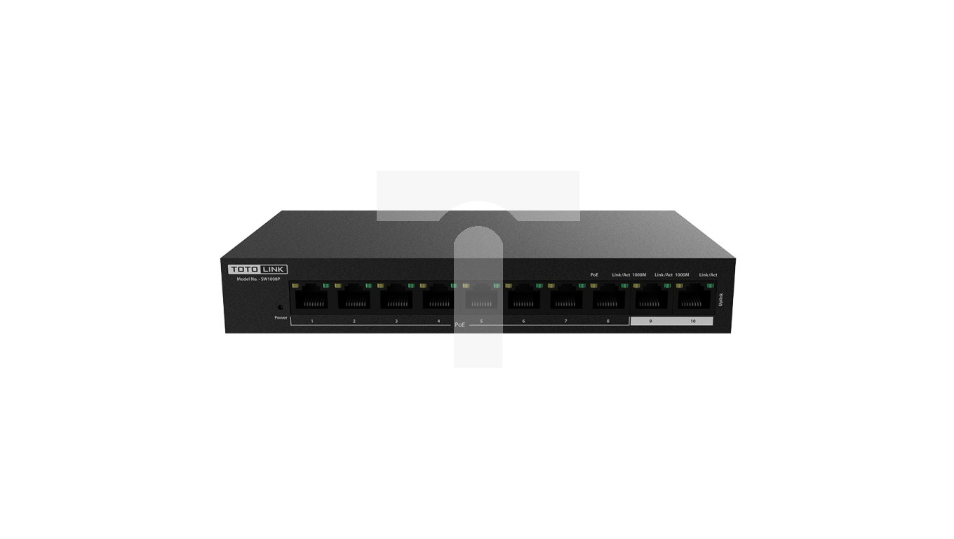 Switch PoE 8x RJ45 100Mb/s PoE af/at, 2x RJ45 1000Mb/s, 99W Totolink ...
