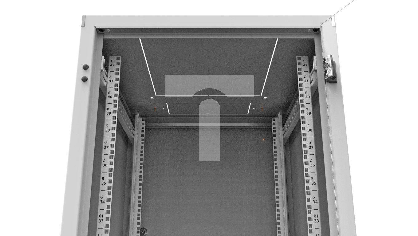 Szafa Rack 19” stojąca LC-50 42U, 600x600 RAL 7035, szklane drzwi ...