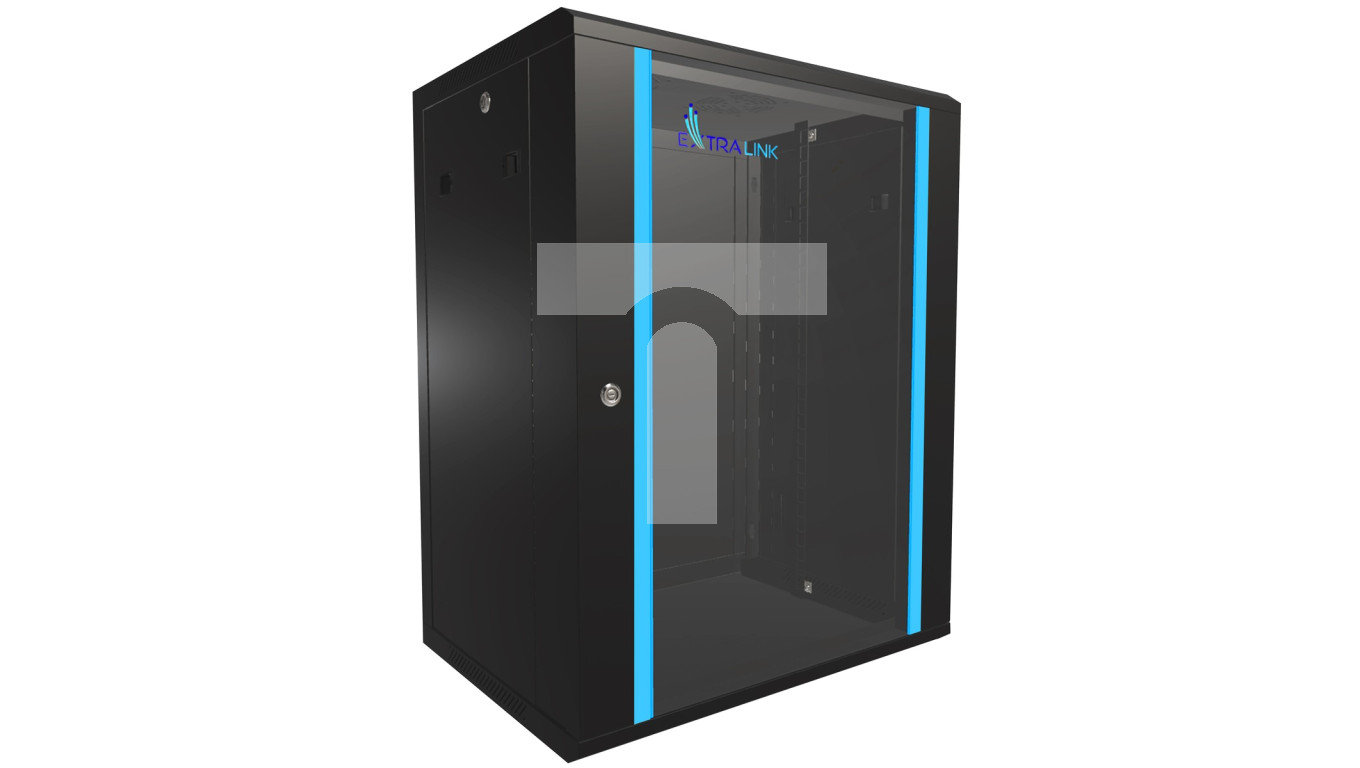 Szafa rack montowana na ścianie Extralink 15U 600x450 Czarna ...