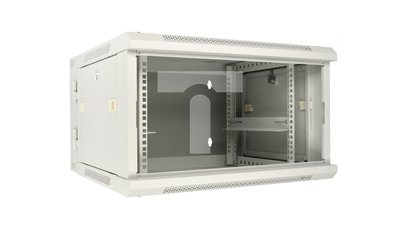 Szafa rack montowana na ścianie, dwusekcyjna Extralink 6U 600x600 AZH ...