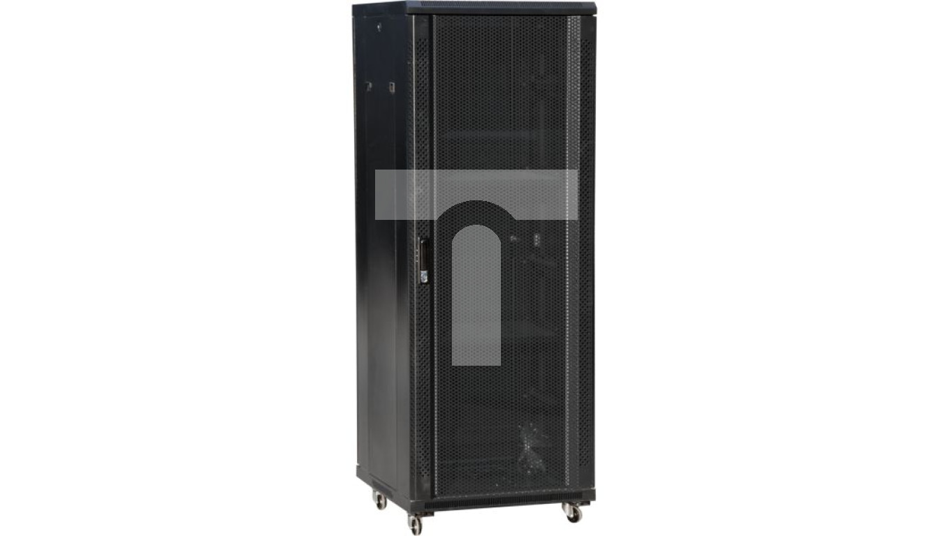 Szafa serwerowa rack 19 cali 27U 600x1000, drzwi szklane, kolor czarny ...